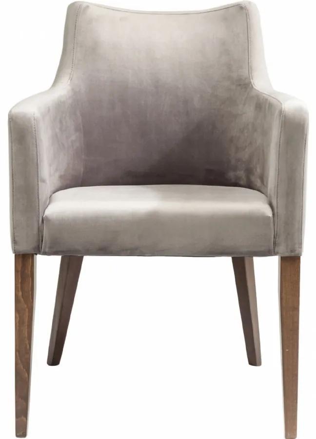 Židle s opěrkou Kare Design Mode Velvet šedá 87x60x70 cm