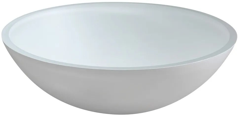 Sapho TELICA skleněné umyvadlo, průměr 42 cm, bílá mat TY181W