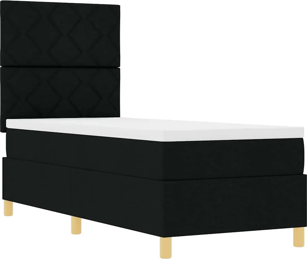 Postel s boxspringem s čelo Černá 80 x 200 cm textil 3339653