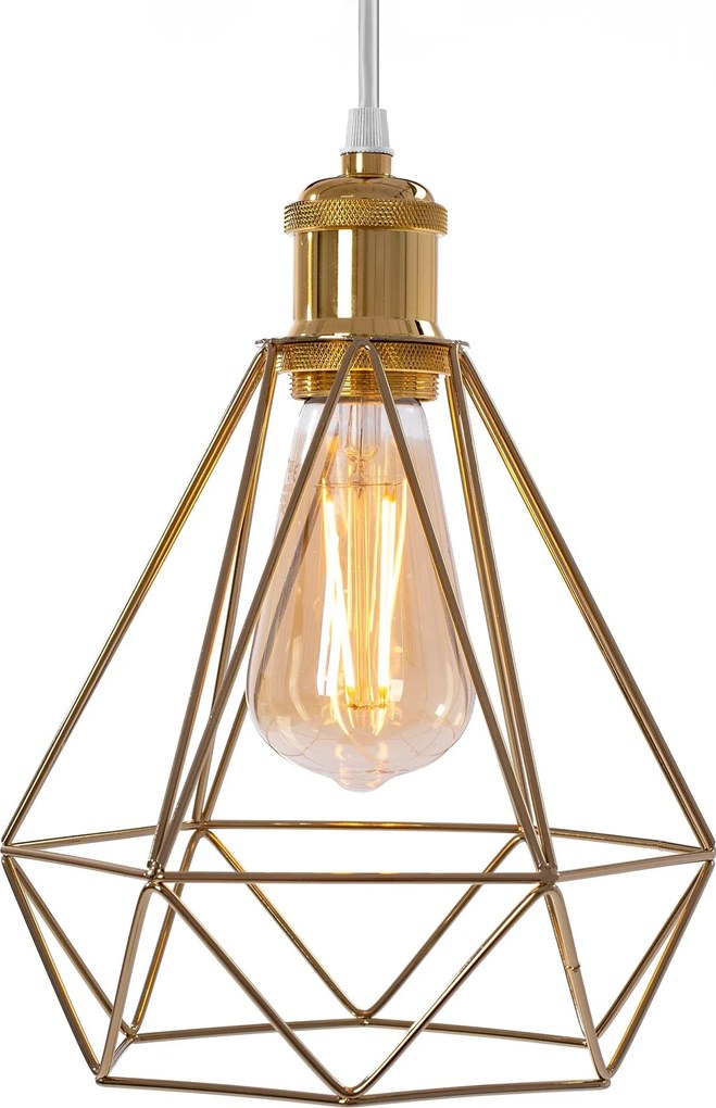 Toolight - Závěsná lampa kovová 392197, zlatá, OSW-09680