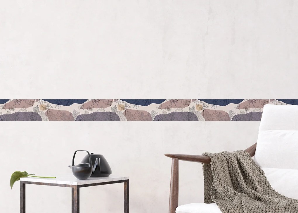 Samolepící bordura na zeď Pastelový Květ | 5 m x 13.8 cm | DWB8407