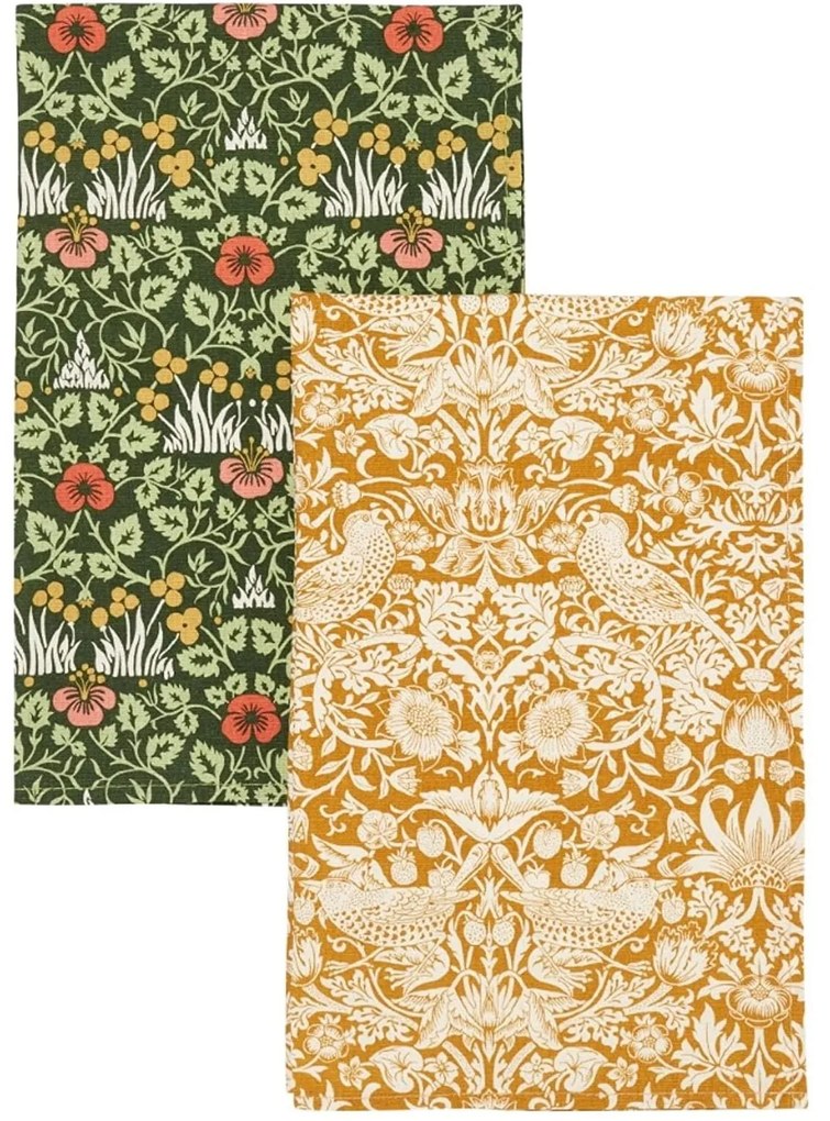 MORRIS & Co. Utěrka Useful & Beautiful - set 2ks, zelená barva, žlutá barva, textil