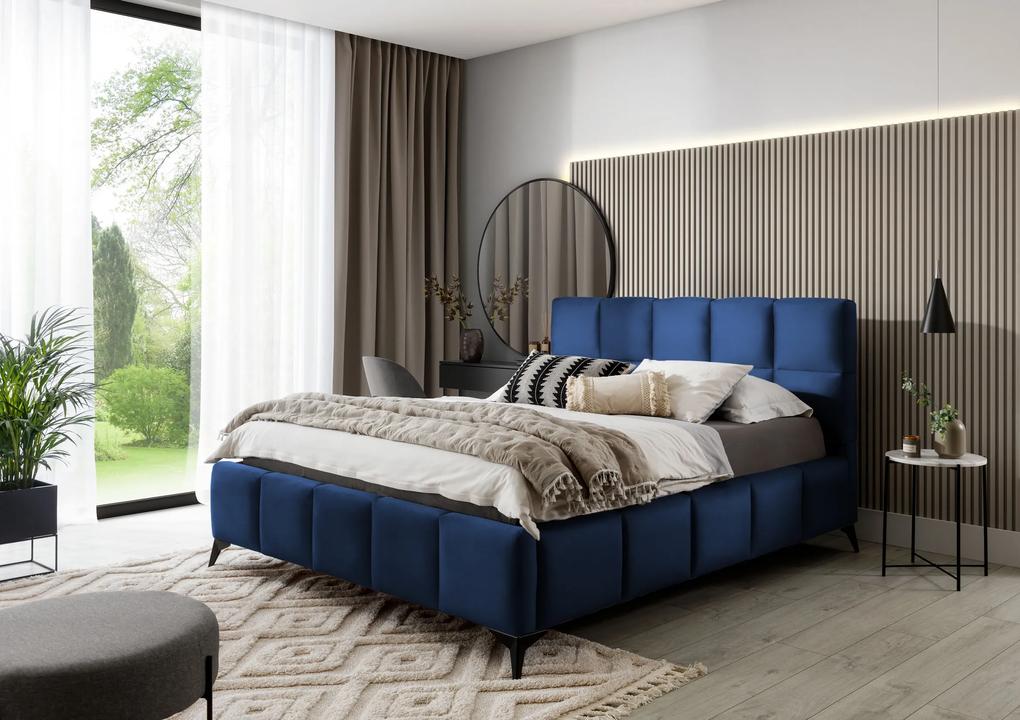 Eltap Čalouněná postel Mist Materiál a barva potahu: Lukso 40 - tmavě modrá, Rozměry (cm): 160x200