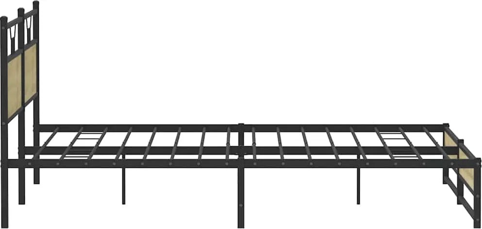 Kovový rám postele bez matrace dub sonoma 200 x 200 cm 3325123