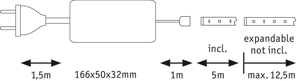 Paulmann 70605 MaxLED 500, Basic Set 28W 6500K, 5m rozšiřitelný na 10m, včetně trafa