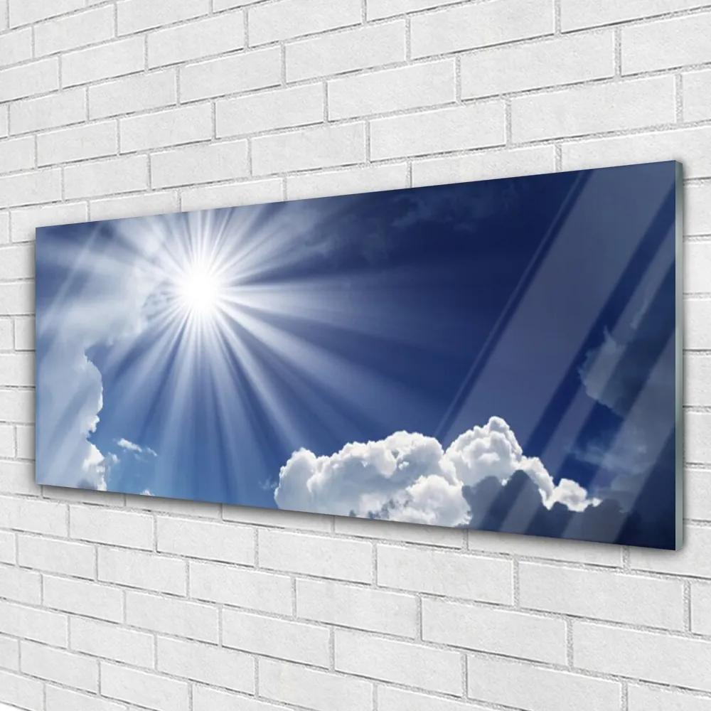 akrylový obraz Slunce Krajina 125x50 cm