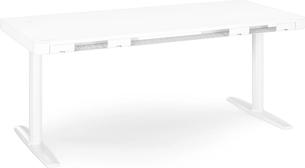 Elektrický psací stůl sit-stand se zásuvkou a bezdrátovou nabíječkou Qi bílý, 1600 mm: ELLIS