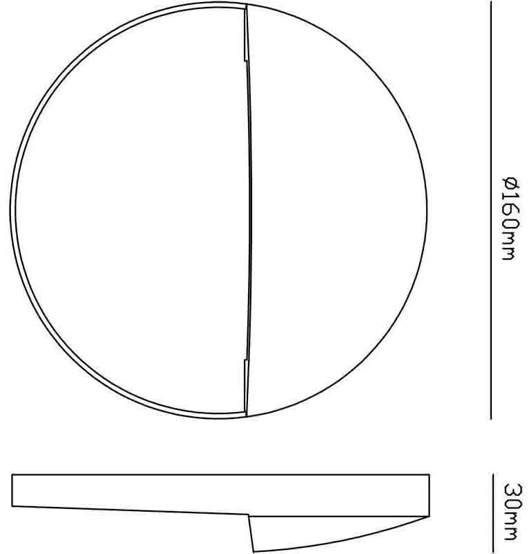 Mantra Gris, šedé svítidlo pro orientační osvětlení exteriéru, 6W LED 3000K, prům. 16cm, IP54