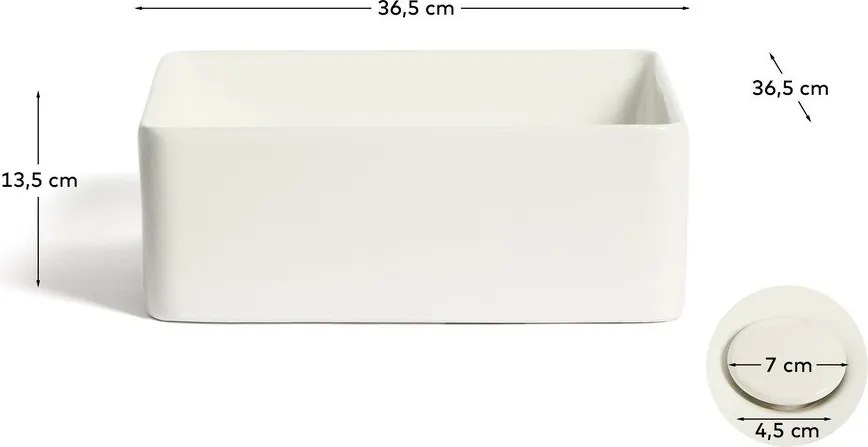 Bílé keramické umyvadlo 36,5x36,5 cm Ovara – Kave Home