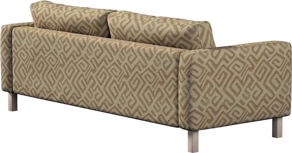 Potah na pohovku IKEA Karlstad 3-místná, nerozkládací, krátký barva béžová látka pletený vzor, vzorované