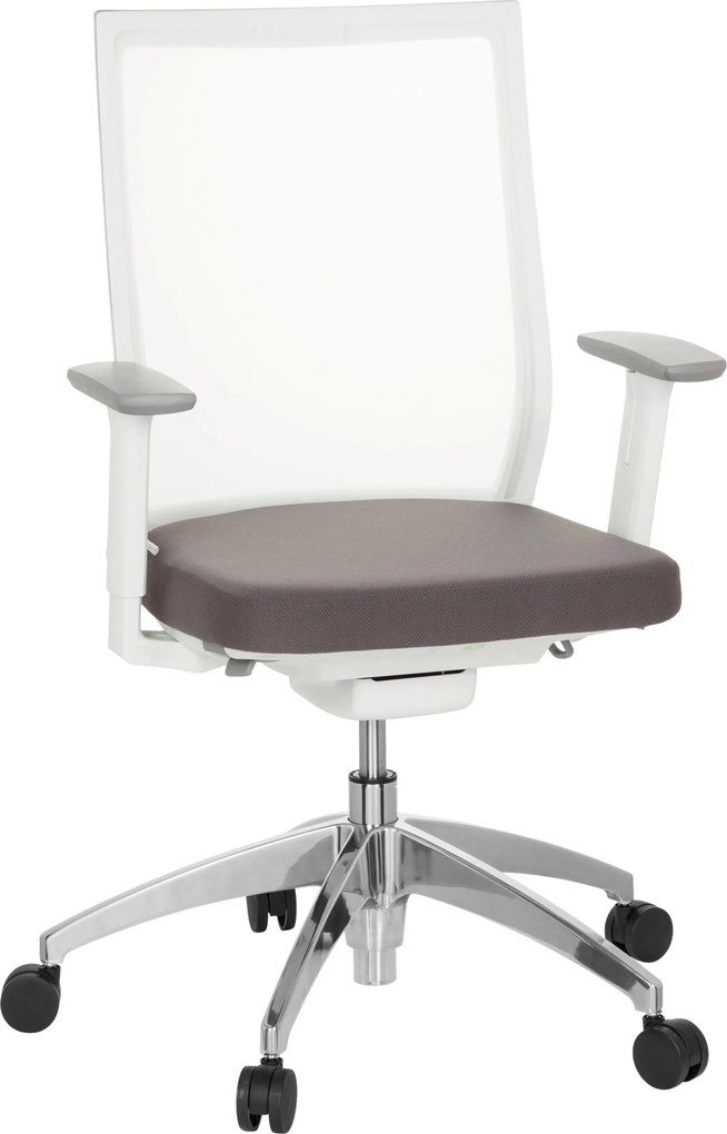 XXXLutz OTOČNÁ ŽIDLE, síťovina, plochá tkanina, šedá, bílá MID.YOU - Online Only kancelářské židle - 001918028501