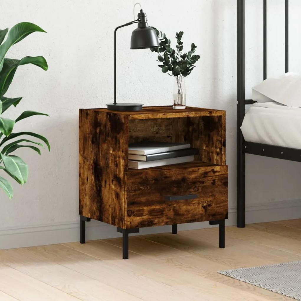 Noční stolek kouřový dub 40 x 35 x 47,5 cm kompozitní dřevo - Default Title