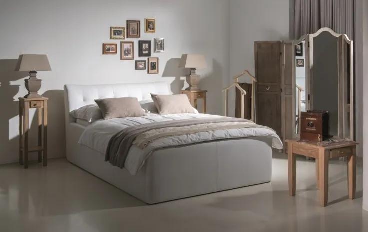 Kožená postel FIORO typ 1, šířka 180 cm, bočnice 42 cm