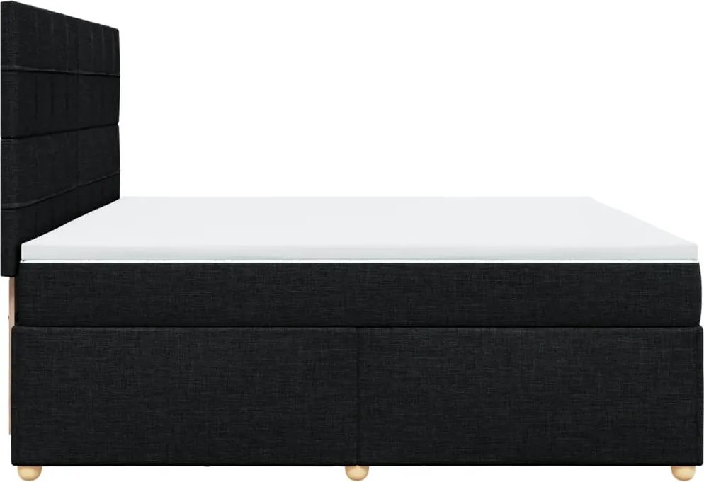 Box spring postel s matrací černá 200x200 cm textil 3291389
