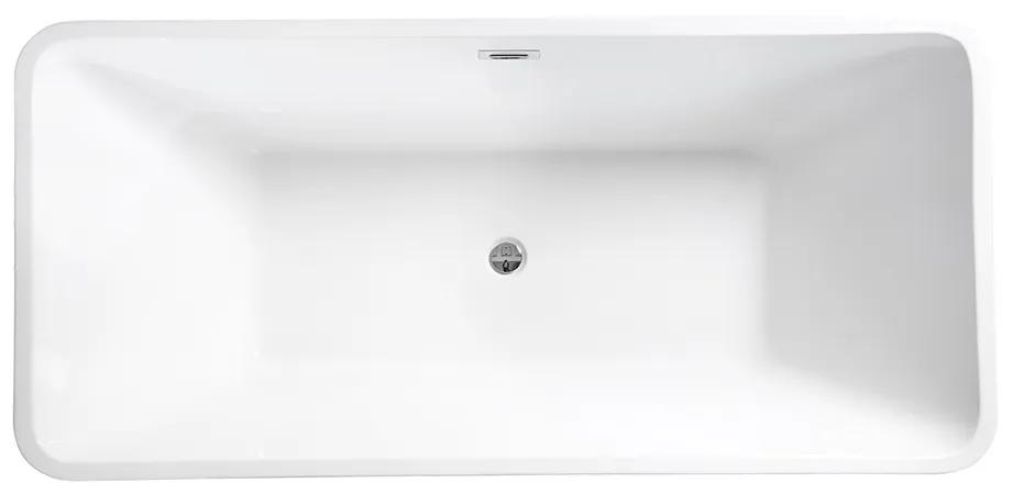 Besco Akrylátová volně stojící vana Evita BW 160x80 Barva: Bílá/černá, Rozměry (cm): 160x80, Typ a barva výpustě: Click-Clack s přepadem, grafit