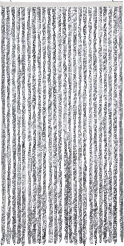 Závěs proti hmyzu bílý a šedý 100 x 220 cm Chenille 284281