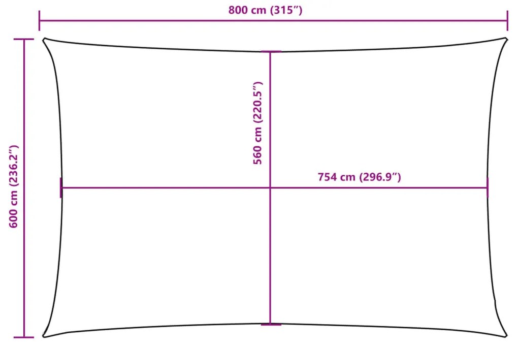vidaXL Marketos Stínící plachta oxfordská látka obdélníková 6 x 8 m béžová