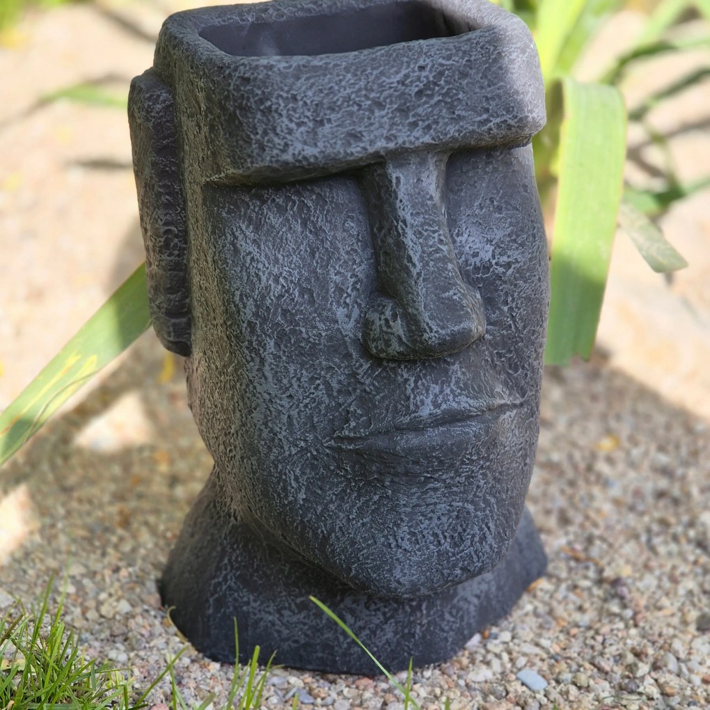 Dekorativní Zahradní Figura Květináč Obal Na Květináč Moai Gragfit 26 cm