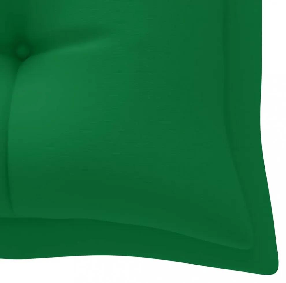 Voděodolná poduška na zahradní lavici 180 cm Dekorhome Zelená