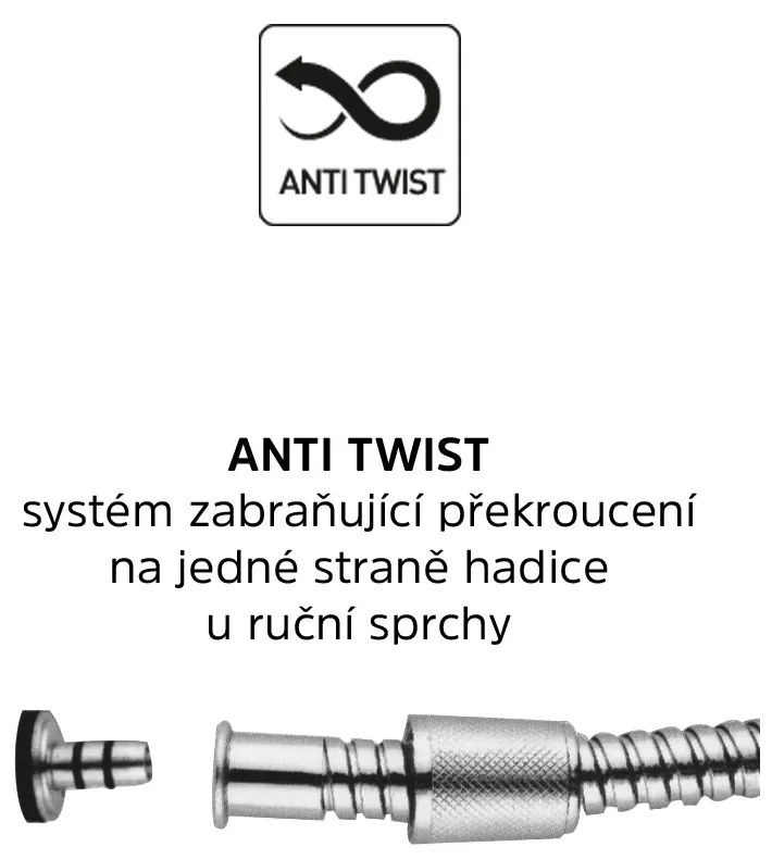 Mereo Mereo, Sprchový set s tyčí hranatý, bílá hlavová sprcha a třípolohová ruční sprchaí, bílý plast/chrom, CB95001SG2