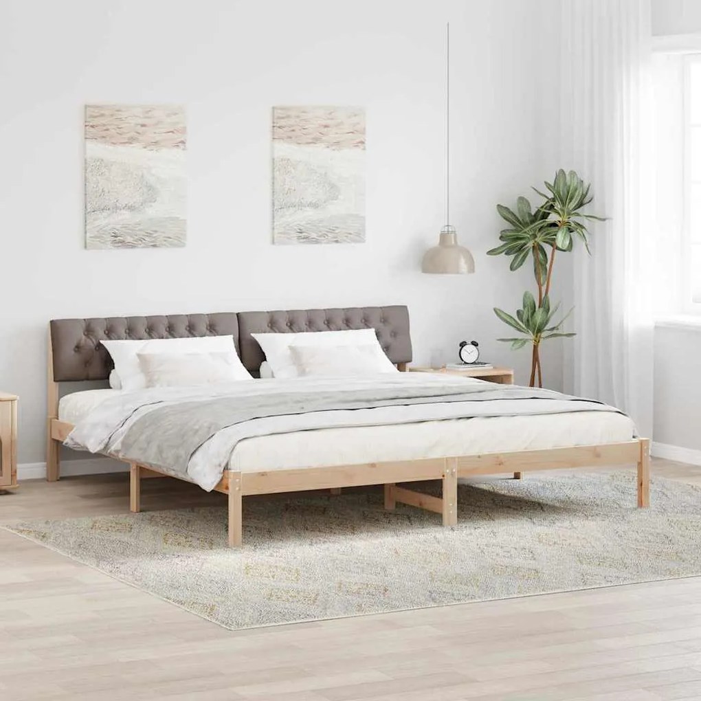 Rám postele Hnědá a taupe 200 x 200 cm Masivní borovicové dřevo 3394341