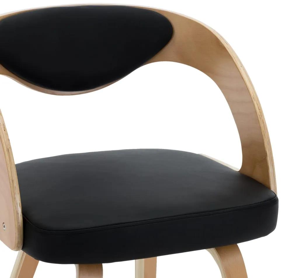 Jídelní židle 4 ks černé ohýbané dřevo a umělá kůže,  278846