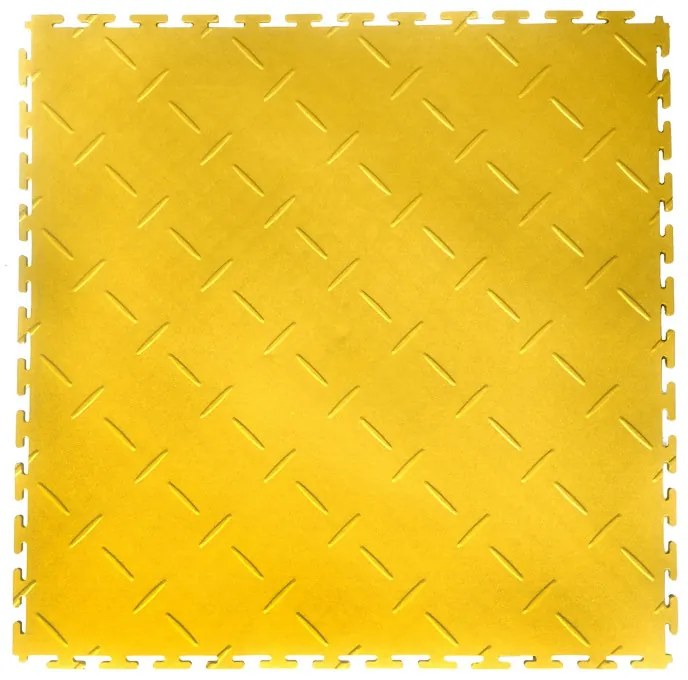 PVC podlaha do garáží, skladů, hal ,tělocvičen ECO - T LOCK - DIAMOND - 498x498x6,5 mm - žlutá