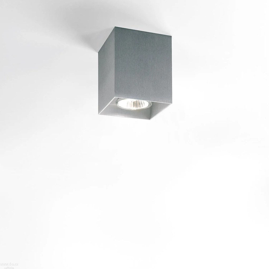 Deltalight 2516720ALU Boxy, stropní hranaté svítidlo v hliníkové povrchové úpravě, 1x50W, výška: 9cm
