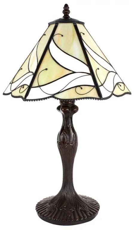 Béžová stolní lampa Tiffany Augustijn – 31x43 cm