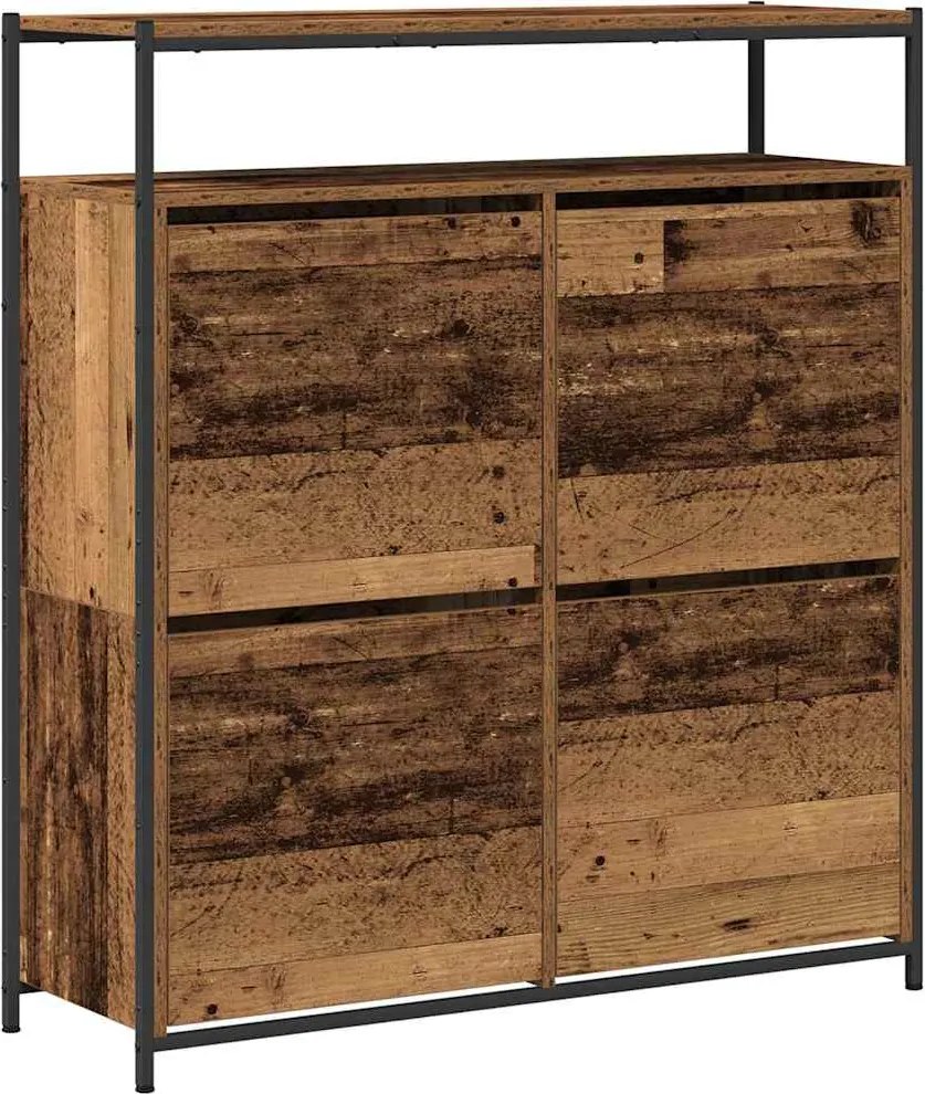 Skříň na obuv 100 x 34 x 112 cm Kompozitní dřevo Staré dřevo 3365547