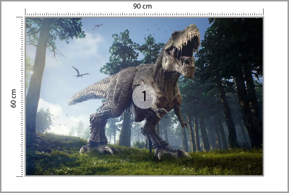 Fototapeta Tyrannosaurus V Lese Omyvatelný vlies 104x70.5