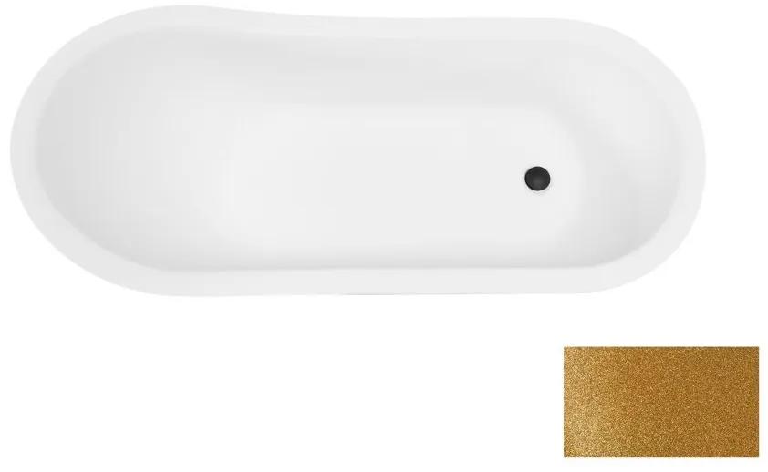 BESCO Volně stojící vana OTYLIA Glam - zlatá Barva - GLAM 01 - zlatá, Nožičky k vaně - Bílé, Rozměr vany - 160 × 77 cm VANMER160WG1
