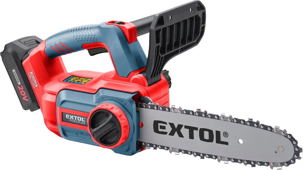 Pila řetězová aku SHARE20V, BRUSHLESS, 30cm, 2Ah, EXTOL PREMIUM 8891920