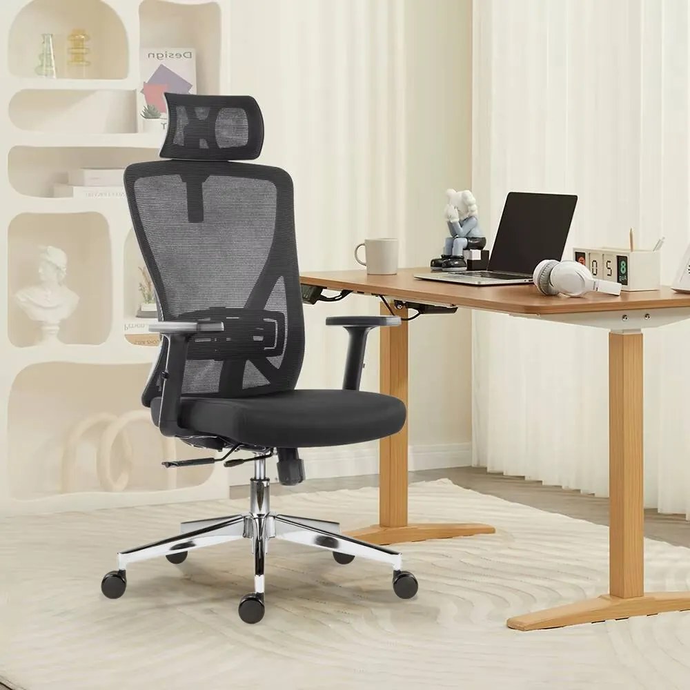 Kancelářská ergonomická židle Neoseat FLEX PRO — síť / látka, černá, nosnost 150 kg