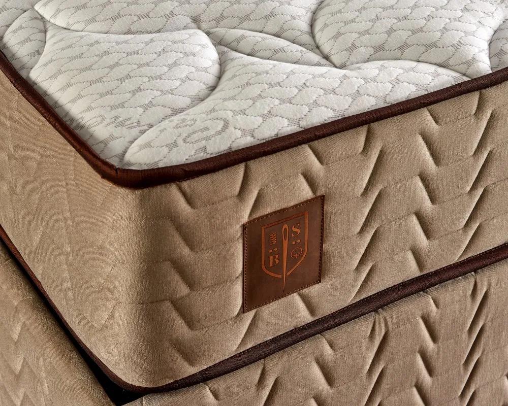 Čalouněná postel CASHMERE s matrací - béžová 90 × 200 cm