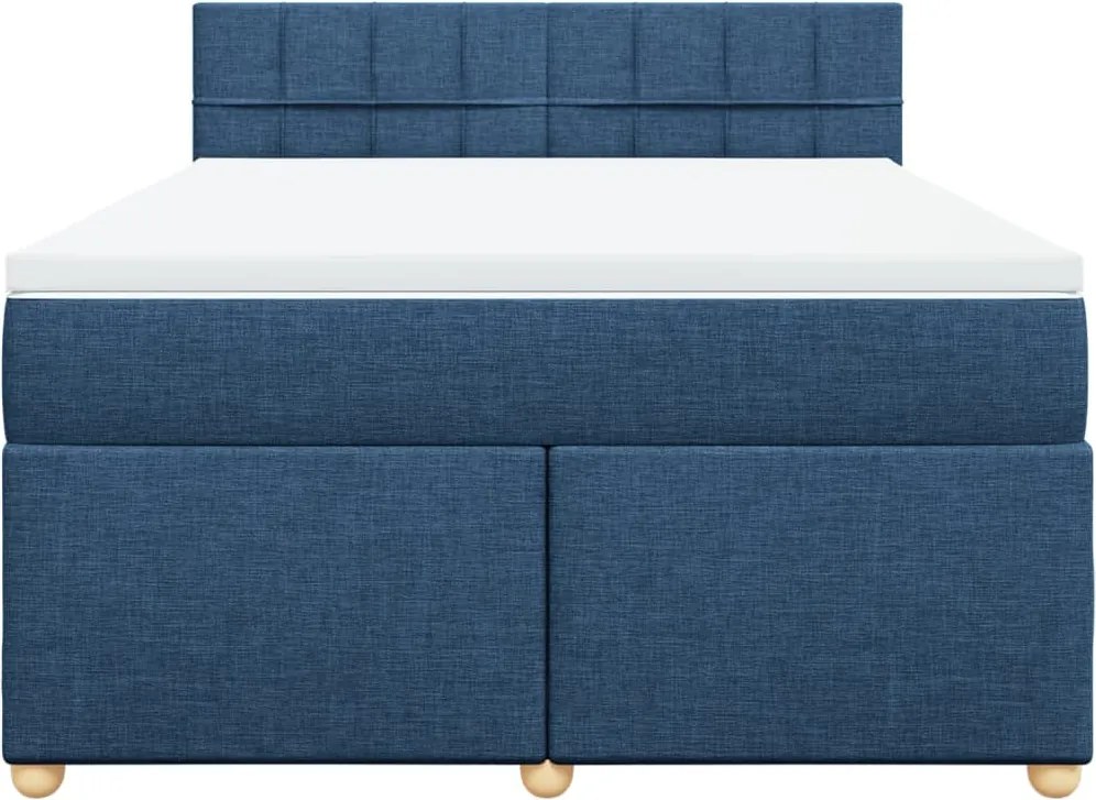 Box spring postel s matrací modrá 160x200 cm textil 3289037