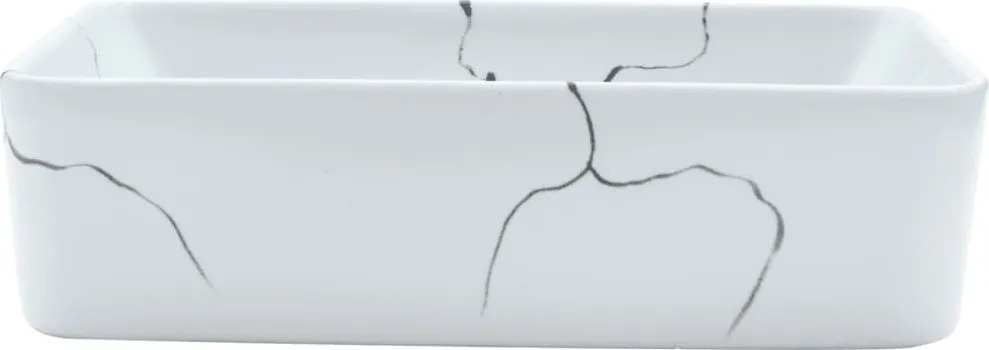 vidaXL Umyvadlo na desku obdélník 46x35,5x13 cm keramika [155072] Barva: Bílá
