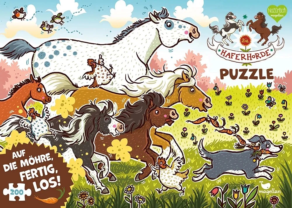 Magellan Puzzle Ovesná parta závod o mrkvičku 200 dílků