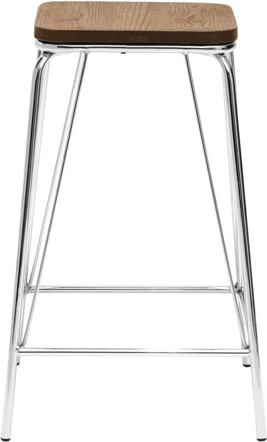 Stolička z jilmového dřeva ve stříbrné barvě/v přírodní barvě District – Premier Housewares