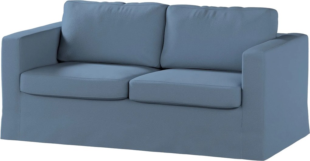 Potah na pohovku IKEA Karlstad 2-místná , nerozkládací, dlouhý barva modrá látka pletený vzor