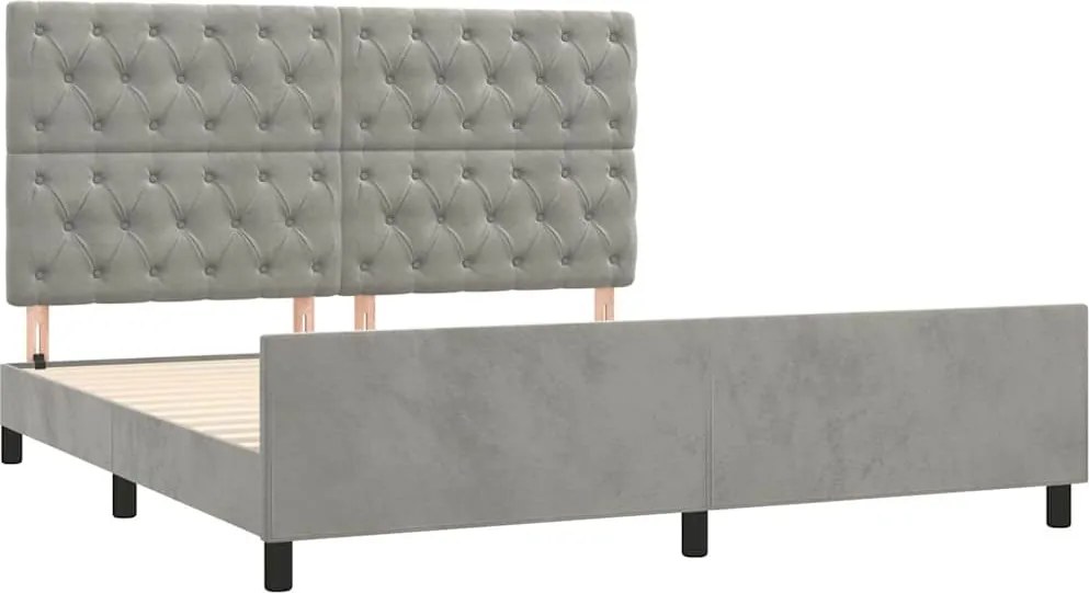 Rám postele bez matrace světle šedý 160 x 200 cm samet 3125946