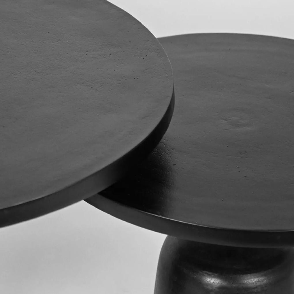 LABEL51 Set 2 černých kovových konferenčních stolků Zumv