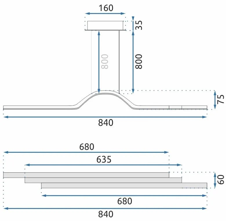 Toolight Závěsné LED stropní svítidlo + dálkový ovladač APP807-CP