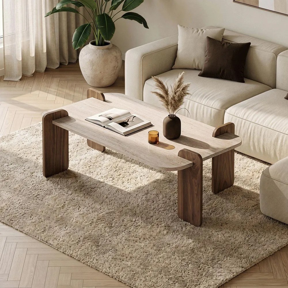 Béžový konferenční stolek 60x120 cm Renard – Nordure