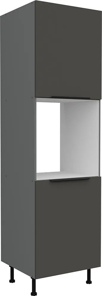 ARIA pi | vysoká skříňka 60 DP-215 2F na vestavnou troubu | 60 cm | ANTI FINGERPRINT povrch | antracit/šedá grafit