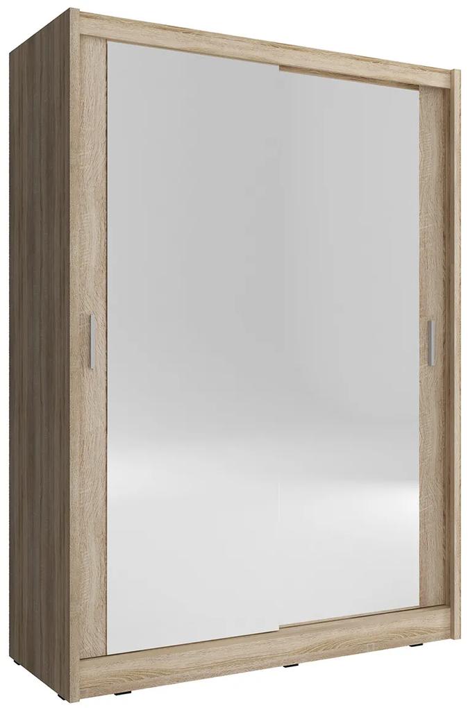 Šatní skříň MAJA 150 2x zrcadlo Dub sonoma
