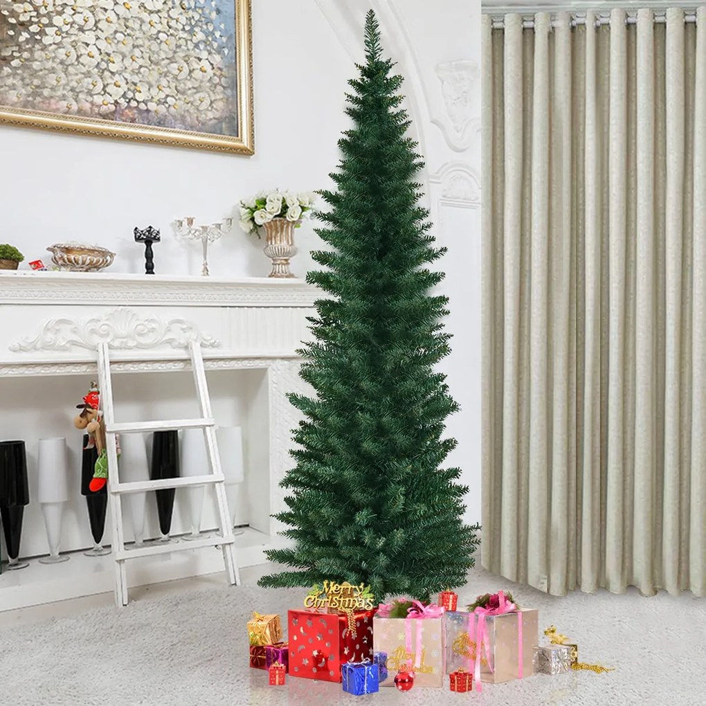 Costway Christmas Tree Umělý vánoční strom 180 cm, zelený