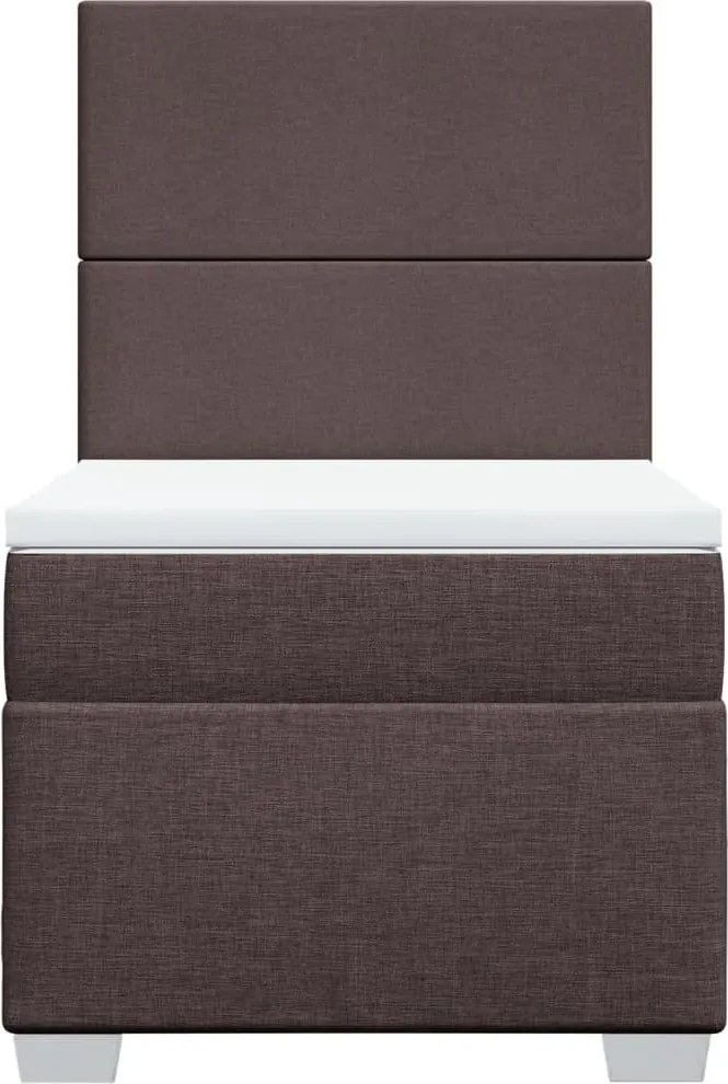 Box spring postel s matrací tmavě hnědá 90x190 cm textil 3292639