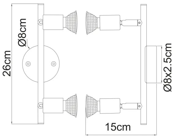 GLOBO 57381-2L - LED Bodové svítidlo OLANA 2xGU10/3W/230V