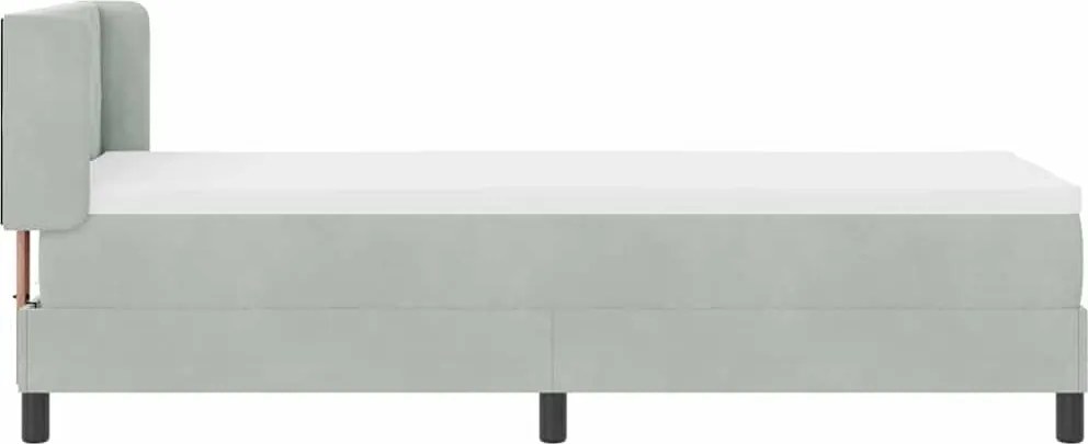 Postel s boxspringem s čelo Světle šedá 200 x 80 cm samet 3341384